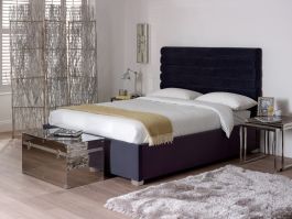 Byron Velvet Bed | Upholstered Fluted Bed with Storage Option