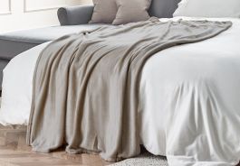 Taupe Fleece Throw | Soft Furnishings